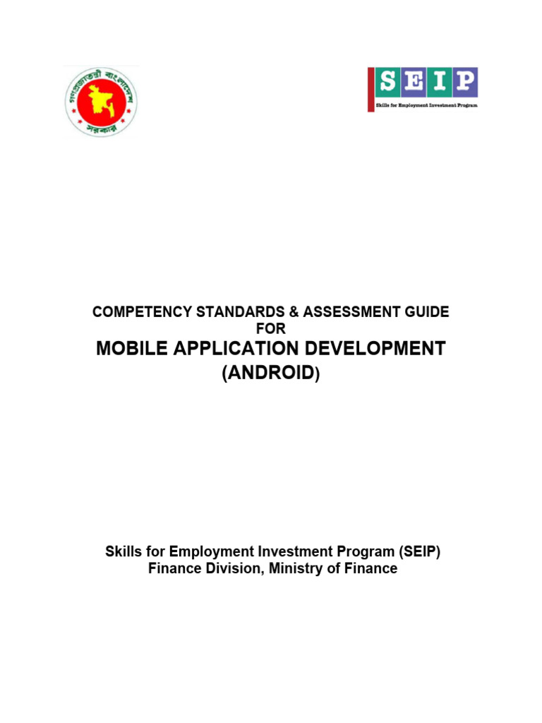 Competency Standard and Assessment Guide of Mobile Application Development Android | PDF ...