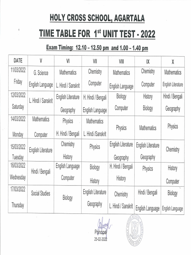 UT-I_Time_Table | PDF