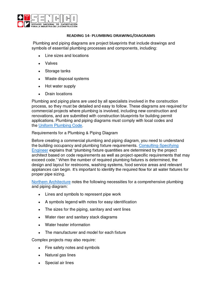 READING 14 - Plumbing Drawings | PDF | Plumbing | Water Heating