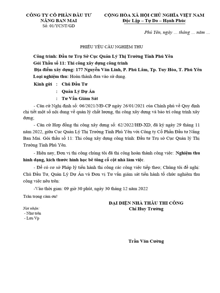 Bien Ban Nghiem Thu Giai Doan | PDF