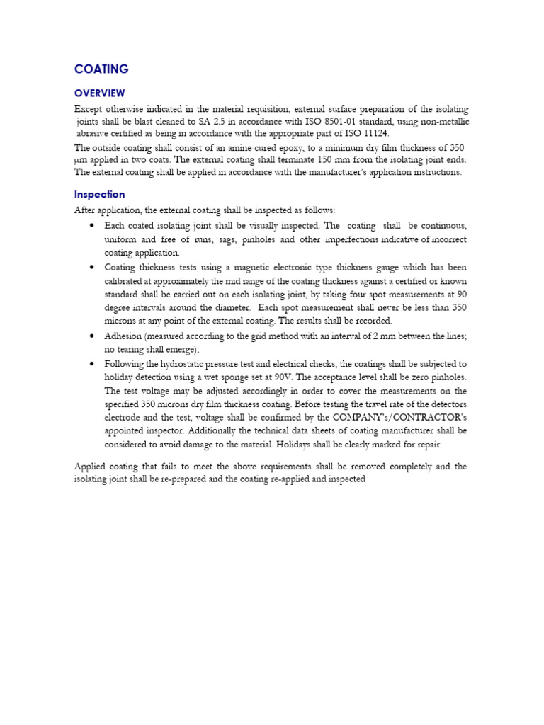 Coating for Field Joint Coating of Gbaran | PDF