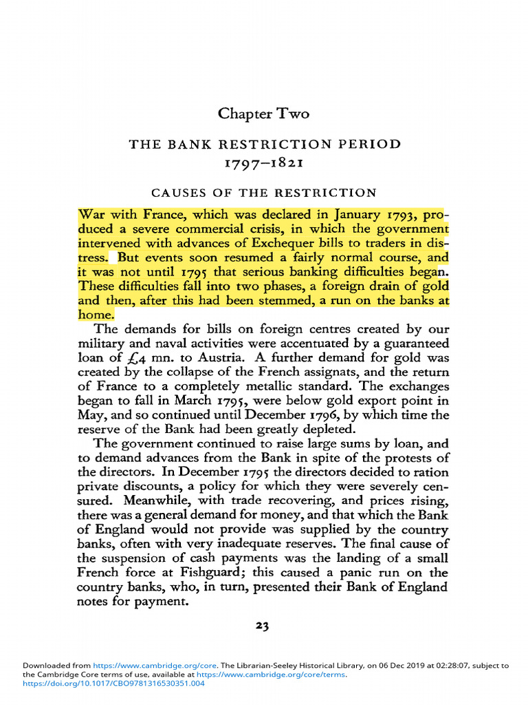 The-Bank-Restriction-Period-1797-1821 - MORGAN | PDF | Banks | Money