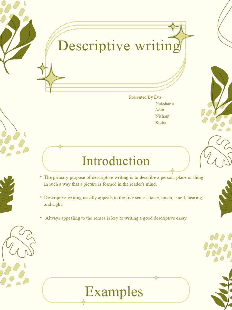 Mastering Descriptive Writing Techniques | PDF | Metaphor | Experience