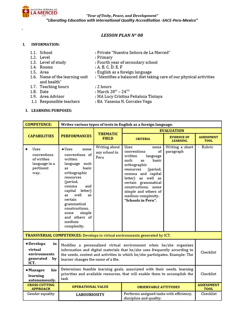 I TERM_LESSON PLAN- 08 UNIT 01_5TH GRADE_CORRALES | Download Free PDF | Educational Technology ...