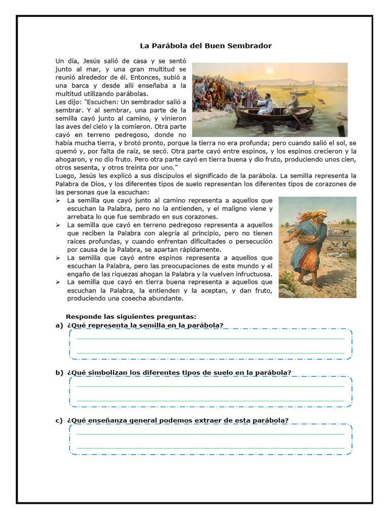 La Parábola Del Buen Sembrador | PDF | Parábolas de Jesús