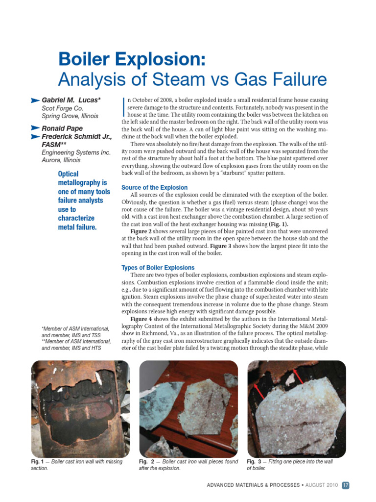 Analysis of 2008 Boiler Explosion | PDF | Boiler | Explosion