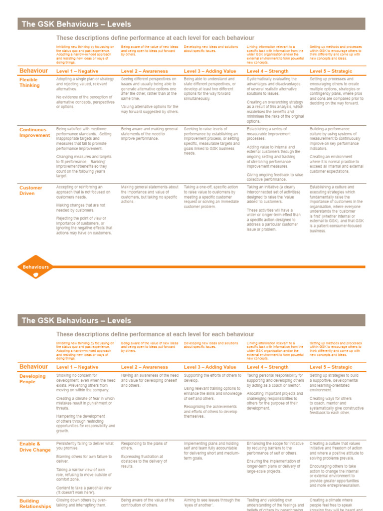 GSK Behaviours | Download Free PDF | Thought | Mentorship