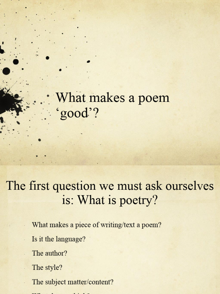 Understanding What Makes Poetry Good | PDF | Poetry