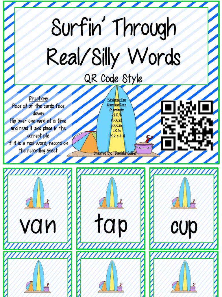 Surfin' Through Real/Silly Words: QR Code Style | PDF