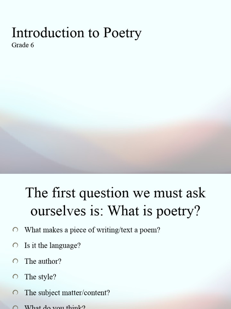 What Is Poetry Intro Lesson | PDF | Poetry