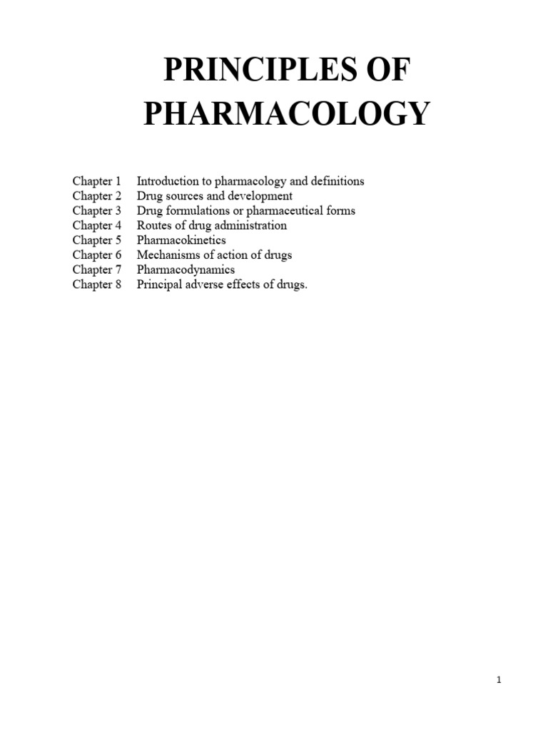 PRINCIPLES OF PHARMACOLOGY Notes To Students 3 | PDF | Pharmacology ...
