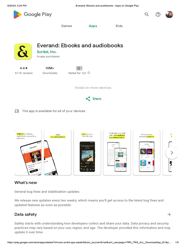 Everand - Ebooks and Audiobooks - Apps On Google Play | PDF | Google ...