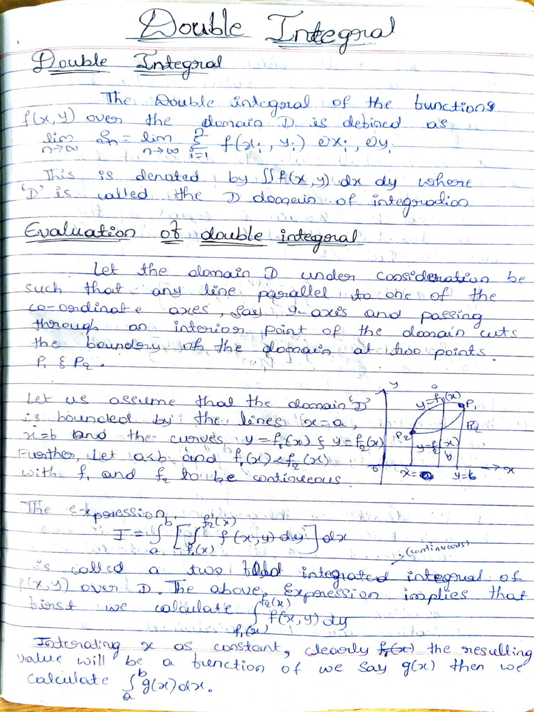 Double Integrals Pdf Pdf