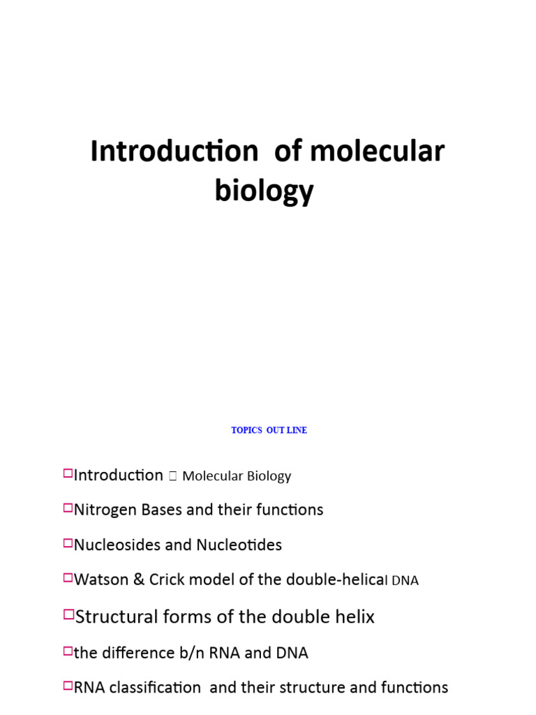 INTRODUCTION OF MOLECULAR BIOLOG | Download Free PDF | Ribosomal Rna | Rna
