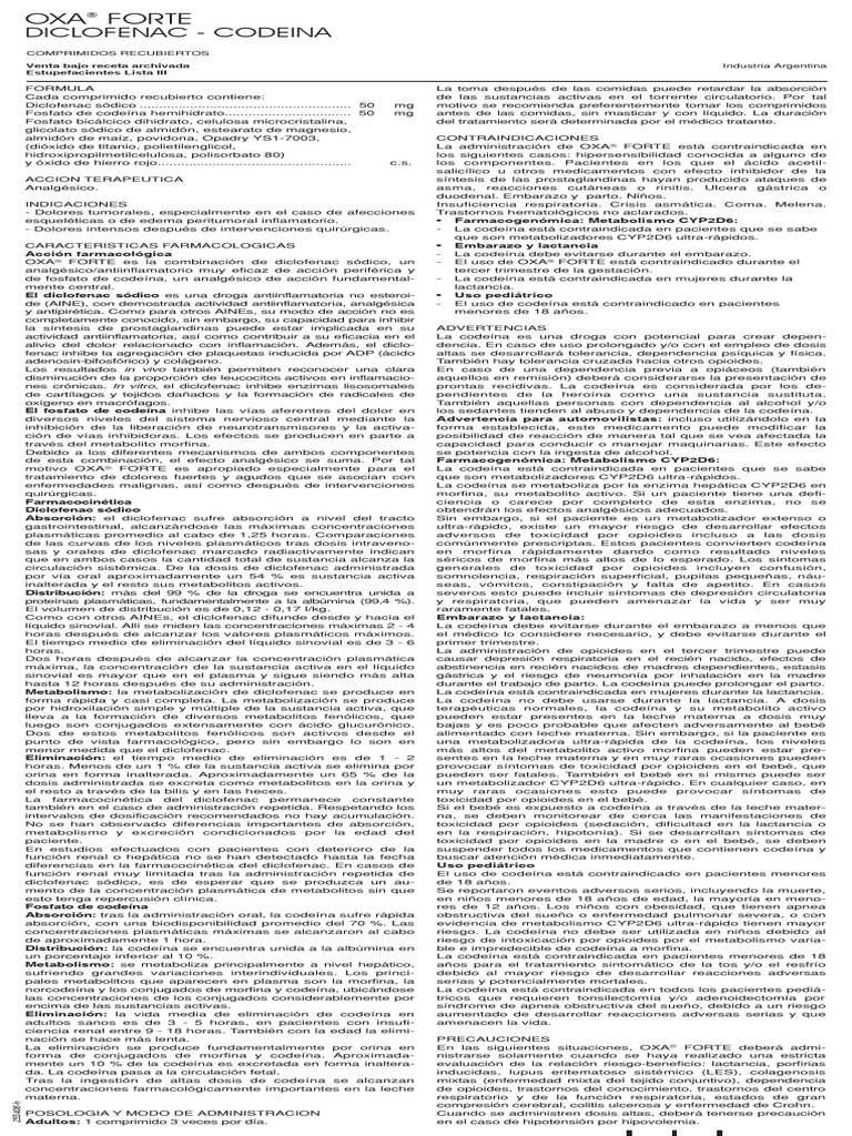 Oxa Forte 1 | PDF | Droga anti-inflamatoria libre de esteroides | Analgésico