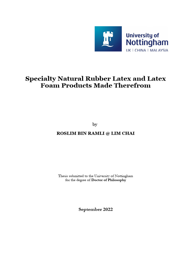 ID 20120179 - Roslim Ramli | PDF | Natural Rubber | Foam