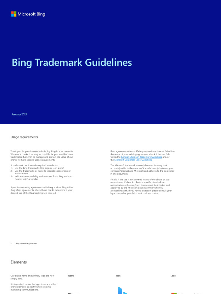 Bing_Trademark_Guidelines_2024 | PDF | Logos | Icon (Computing)