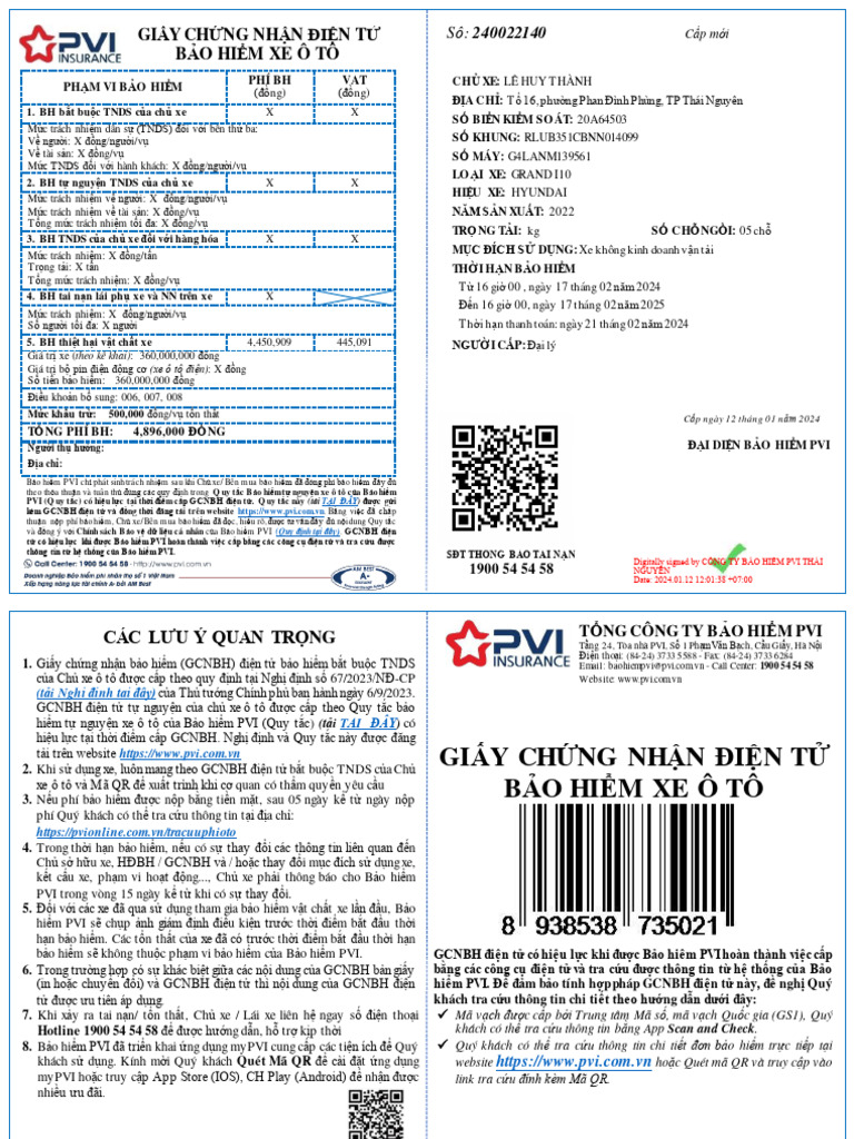 Pvi Data GCNDT Upload TCD 2024 1 28 24 28 10 Auto DC0022140 | PDF