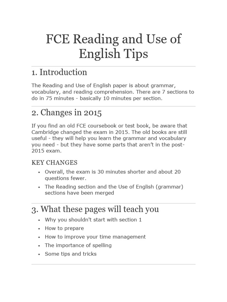 FCE Tips | Download Free PDF | Adverb | Verb