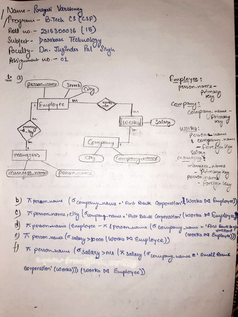Database Technology Theory Assignment1 | PDF