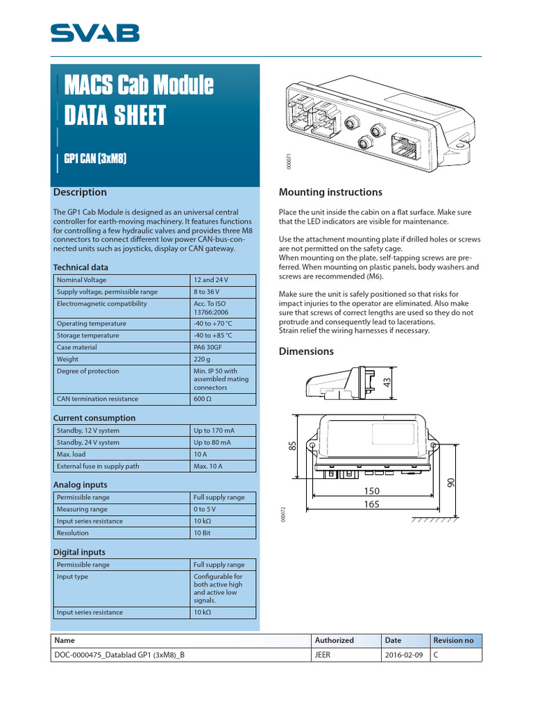 Data Sheet Gp1 Can 3xm8 C | PDF | Analog To Digital Converter | Screw