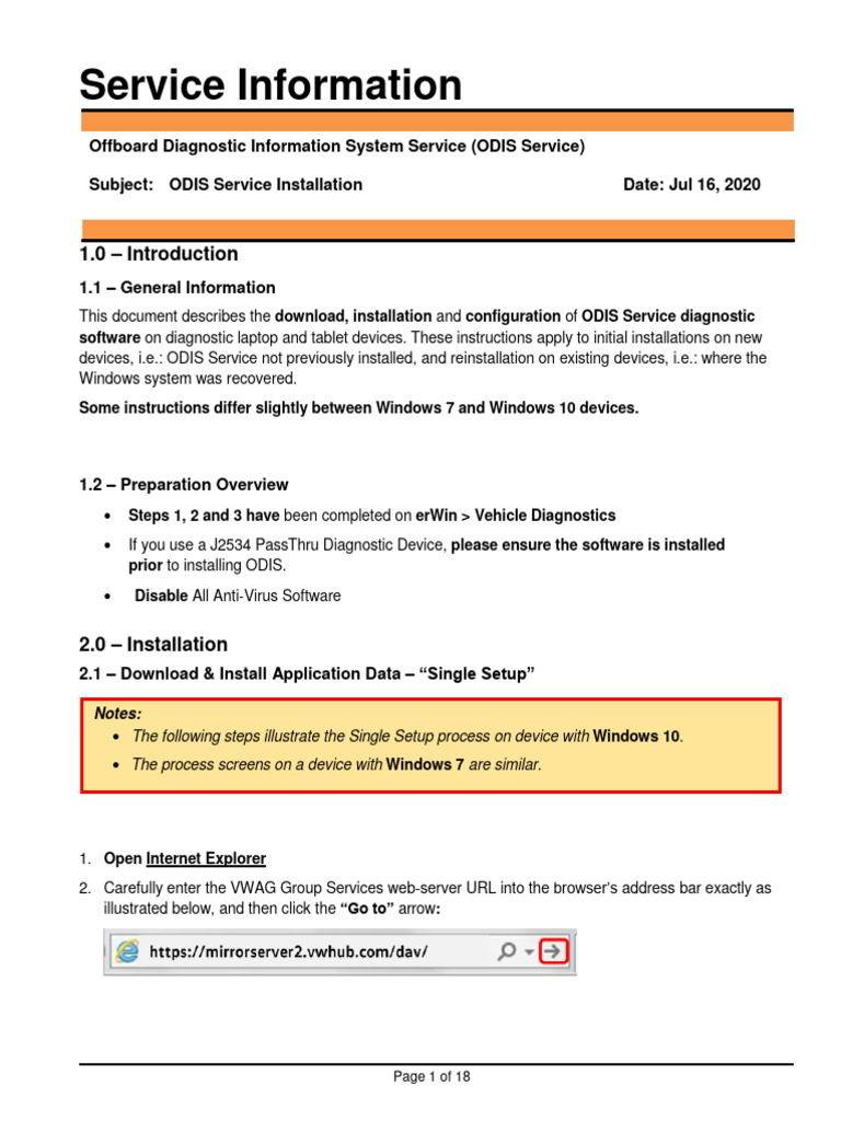 ODIS_Software_Installation_&_Configuration_Instructions | PDF | Windows 10 | Microsoft Windows