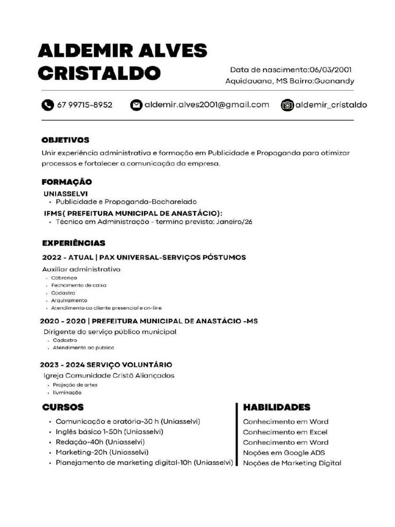 Curriculo Aldemir Aldemir | PDF | Business