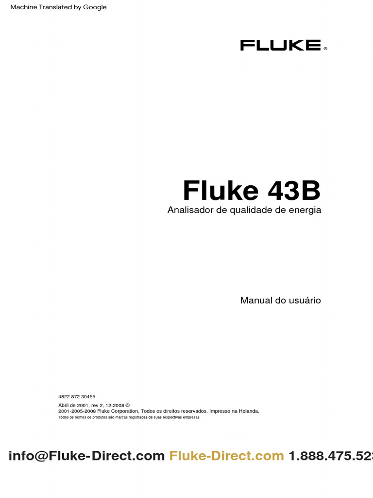 Fluke 43b 003 Power Quality Analyzer Manual | PDF | Ondas | Tempo