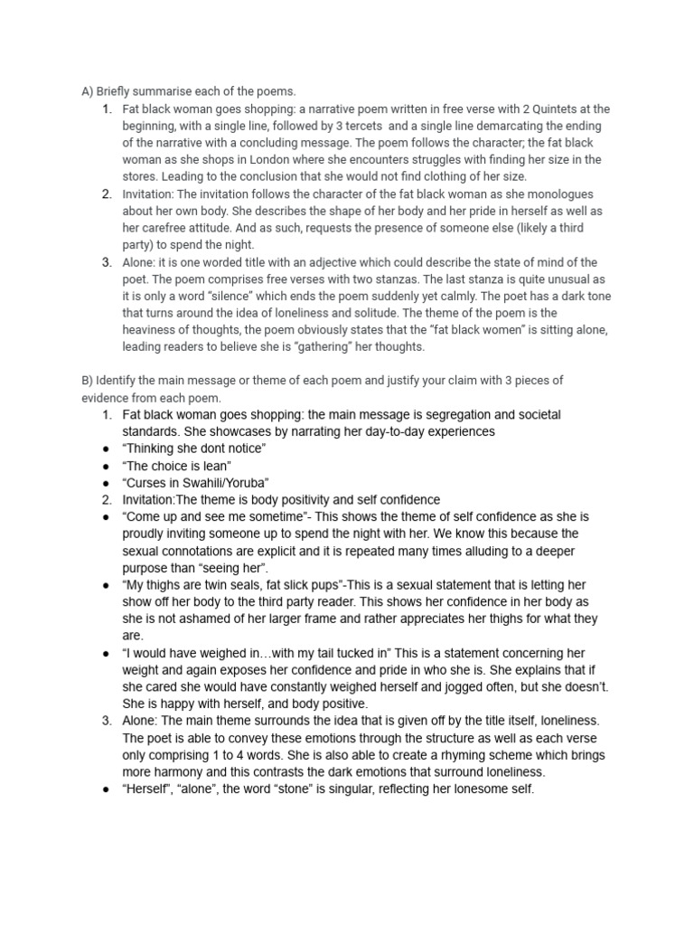 The Fat Black Woman Poems | PDF | Poetry