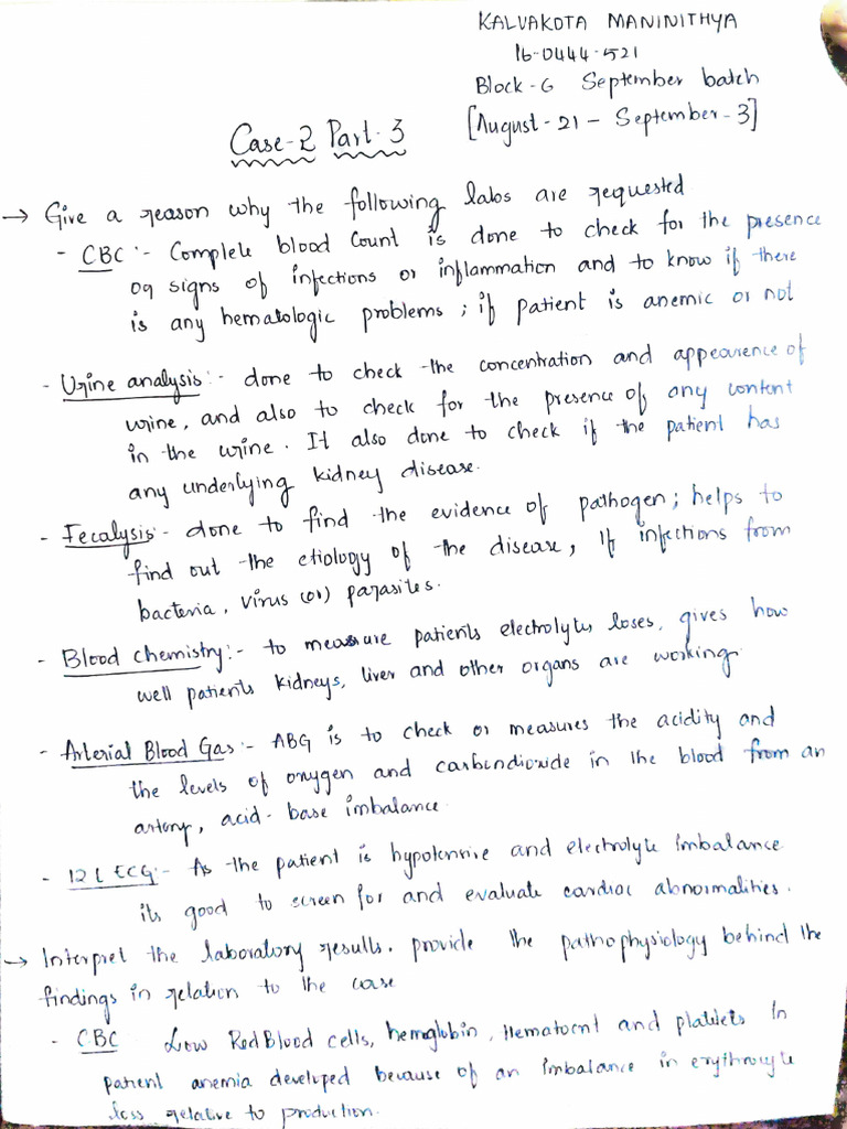 Case 2 Part 3 Kalvakota | PDF | Internal Medicine