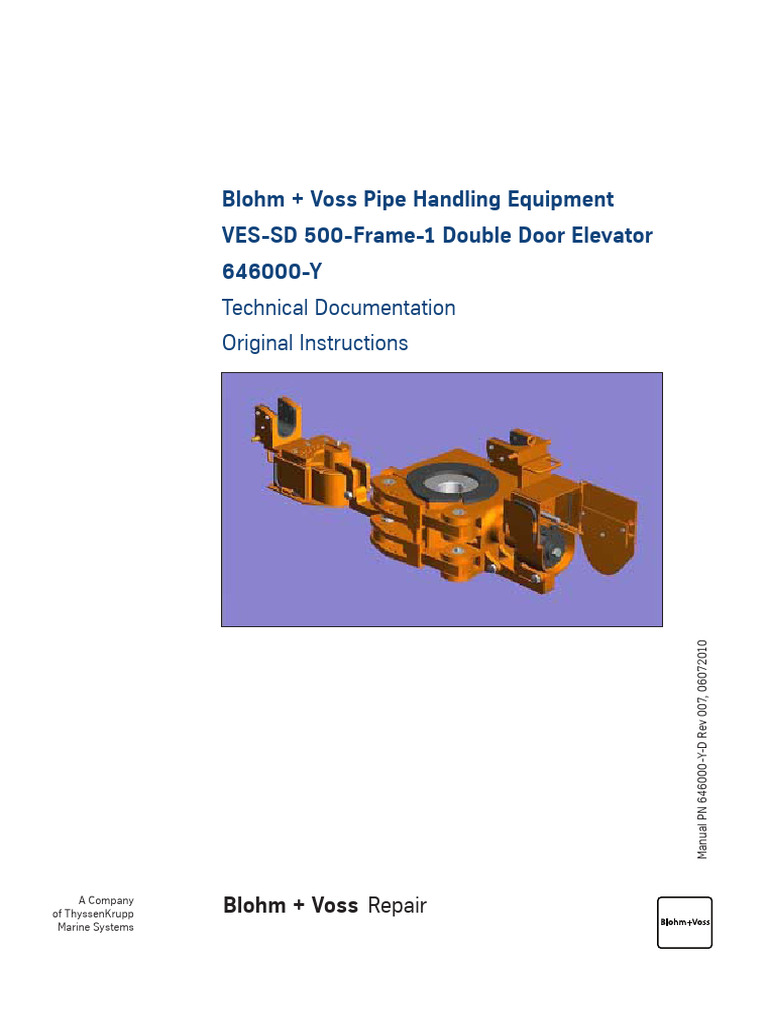B - V Manual - Elevator VES - SD - 500 1 Rev007 06 Juli 2010 | PDF | Elevator | Casing (Borehole)