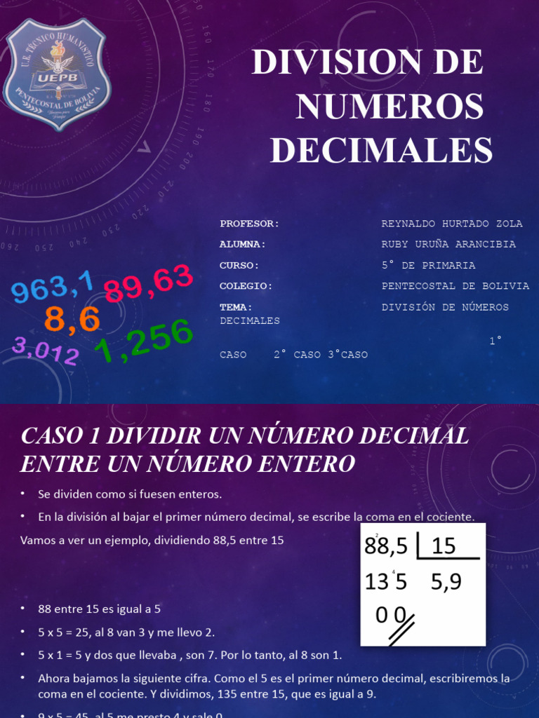 Divisiones Con Decimales Casos | Descargar gratis PDF | División ...