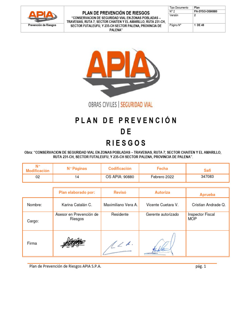 Plan de Prevencion de Riesgos y Programa de Prevencion Mas Matriz de Riesgos | Descargar gratis ...