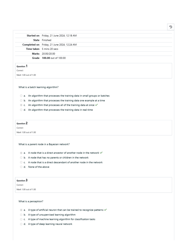 Midterm Quiz 2 - Attempt Reviewai2 | PDF | Machine Learning | Bayesian Network