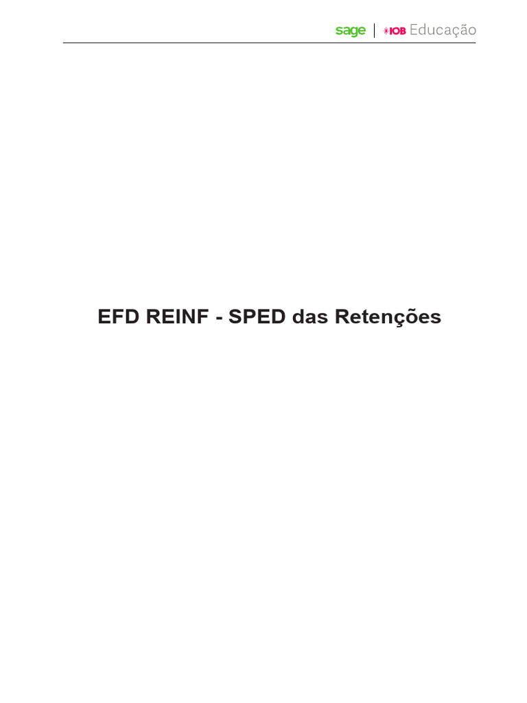 EFD-Reinf: Guia Completo de Retenções | PDF | Escrituração contábil