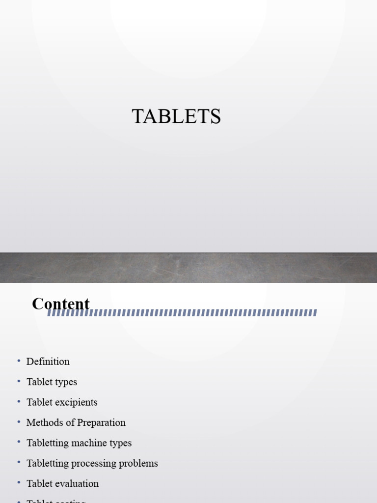 TABLETS | PDF | Tablet (Pharmacy) | Pharmaceutical Sciences