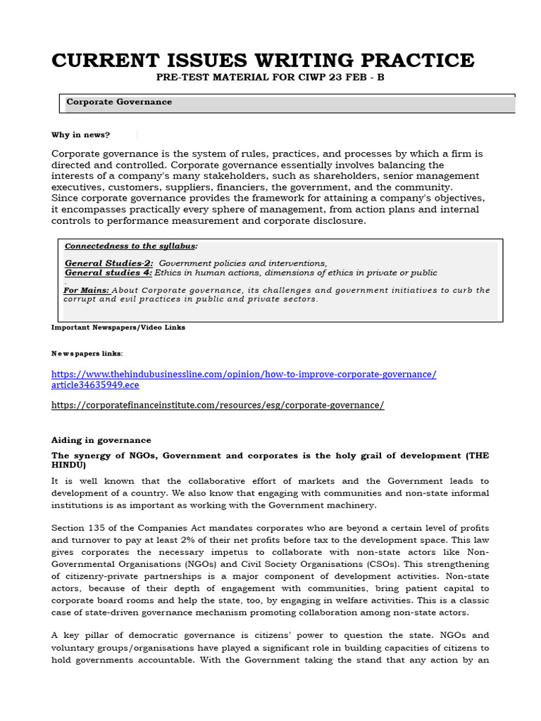 CIWP PRE TEST FEB 23 -B | PDF