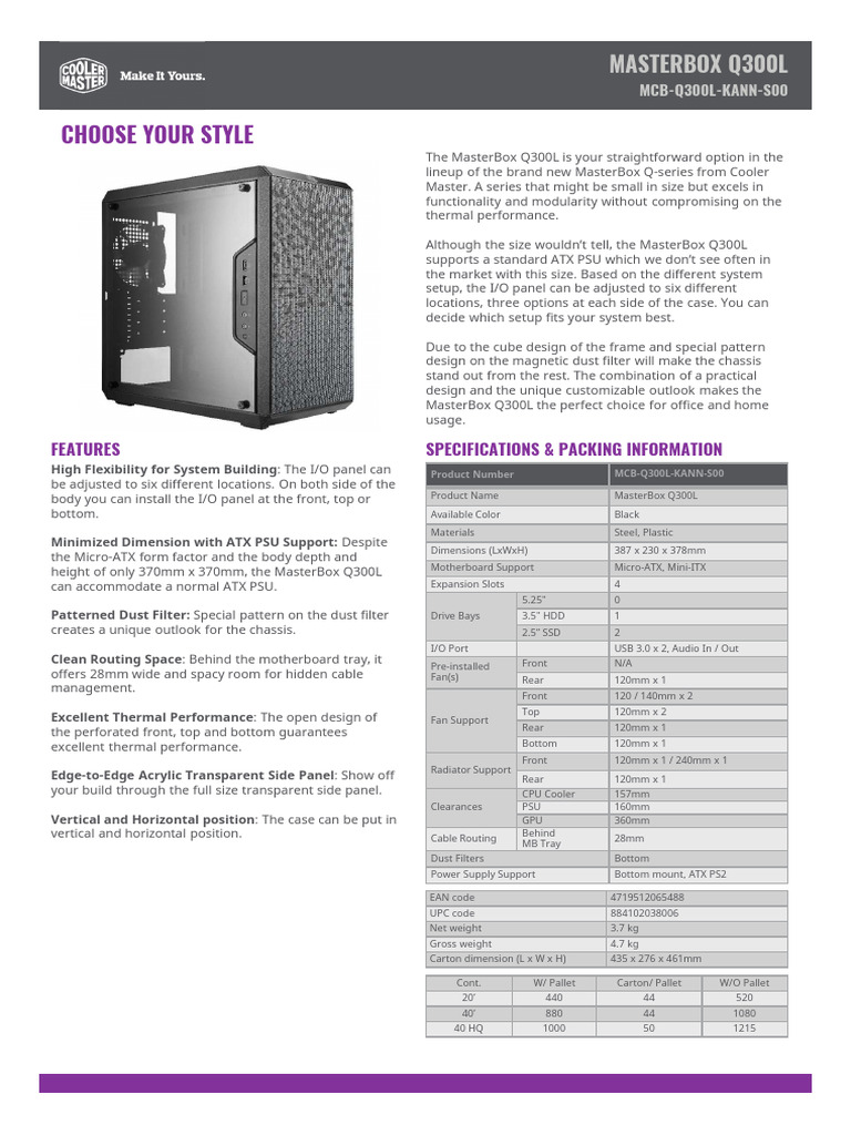 MasterBox Q300L | PDF | Computing | Computer Engineering