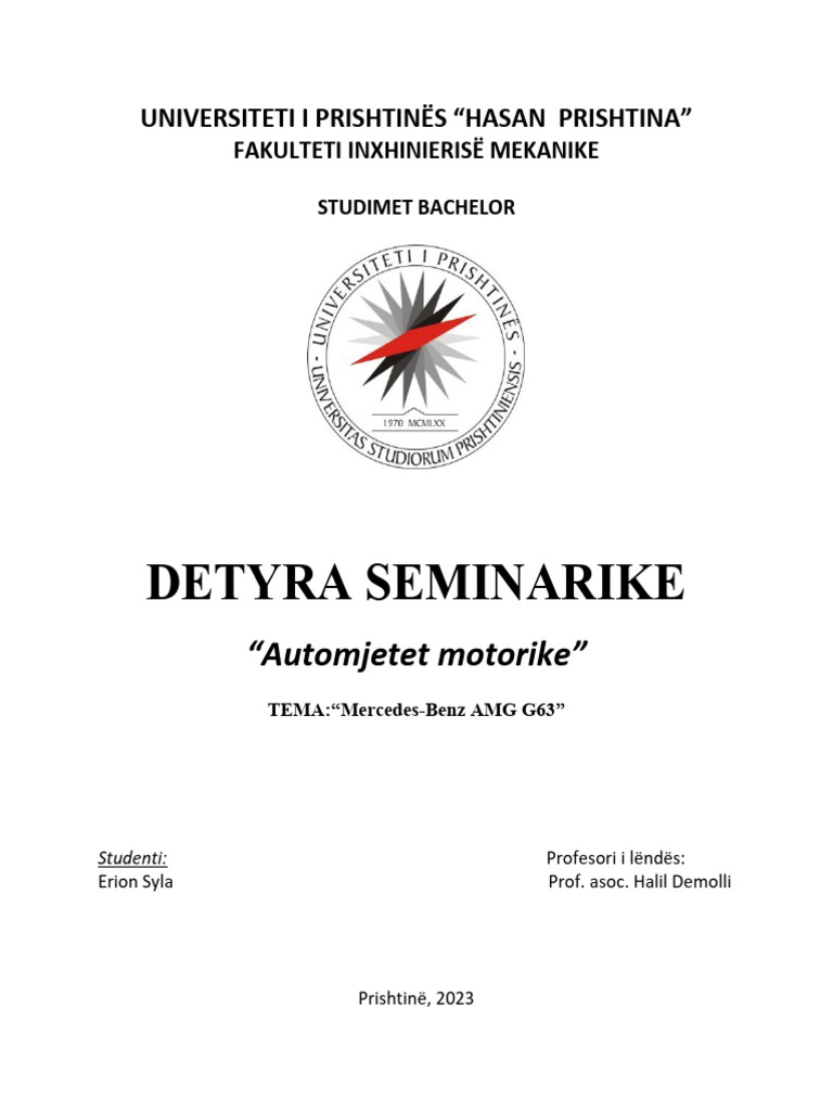 Detyra Seminarike: "Automjetet Motorike" | PDF