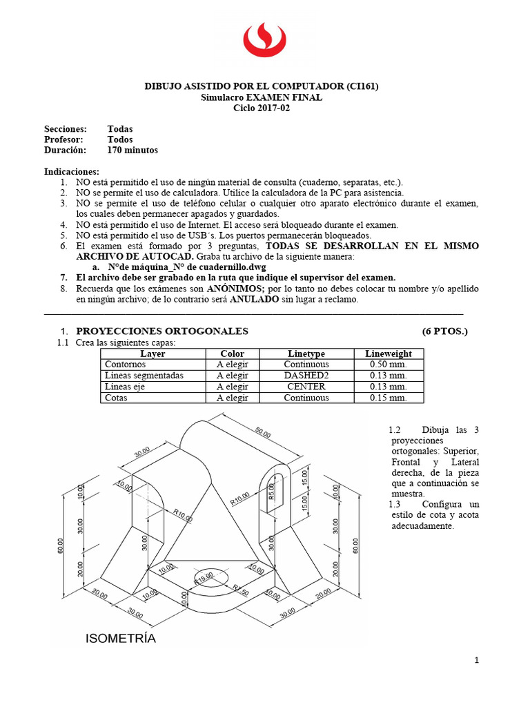 EXAMEN FINAL_Dibujo asistido por el computador | PDF