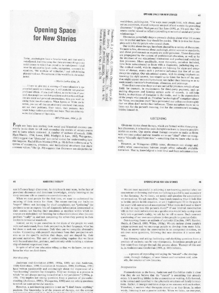 Freedman, J. y Combs, G. (1996) - The Narrative Metaphor Cap.3 | PDF