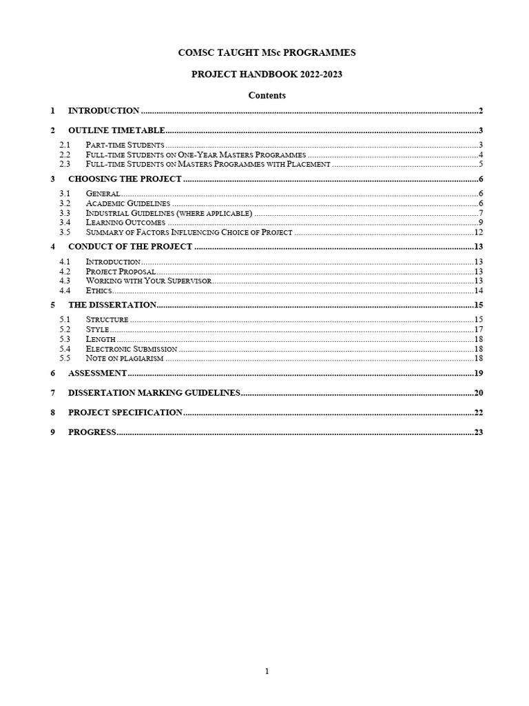 MSc Project Handbook 2022-2023 | PDF | Computer Security | Security