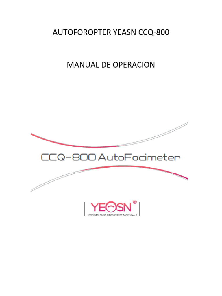 MANUAL en Español DE LENSOMETRO CCQ-800 | PDF | Medición | Frecuencia de radio
