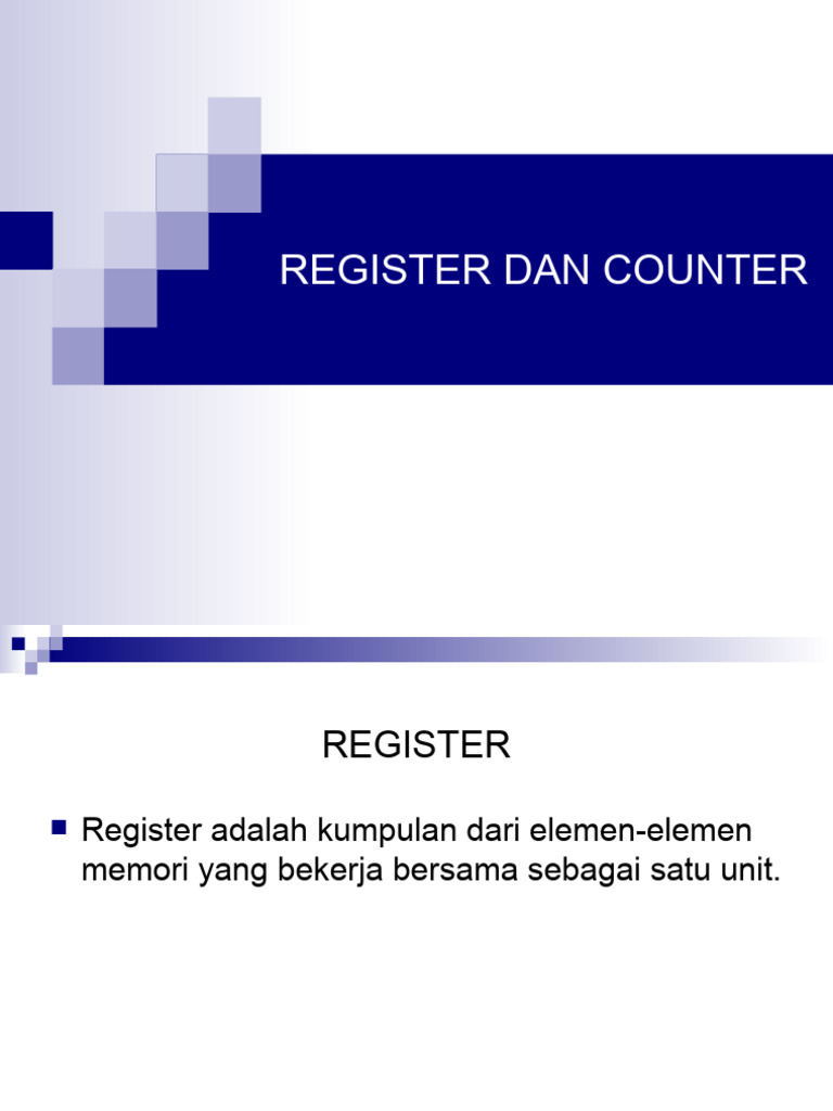 Course 8 Register Dan Counter | PDF