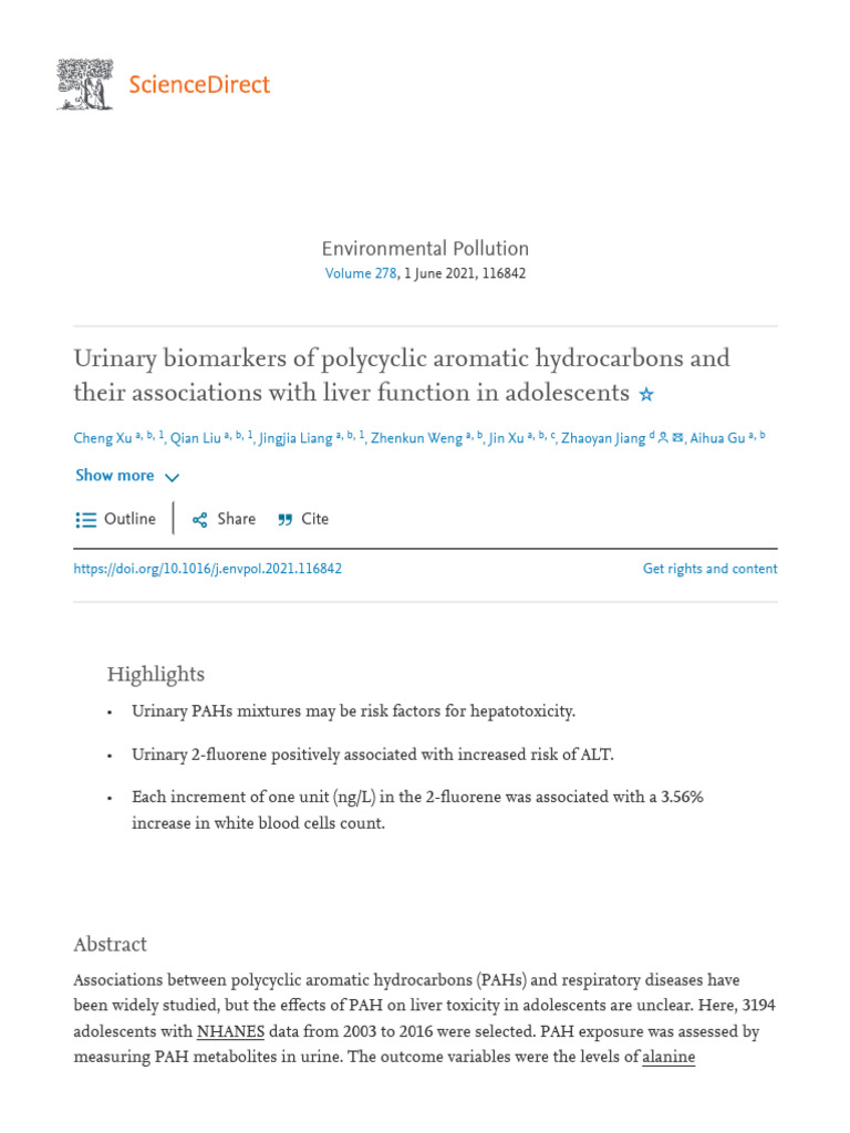 Urinary Biomarkers of Polycyclic Aromatic Hydrocarbons and Their ... Urinary Biomarkers of Polycyclic Aromatic Hydrocarbons and Their ...