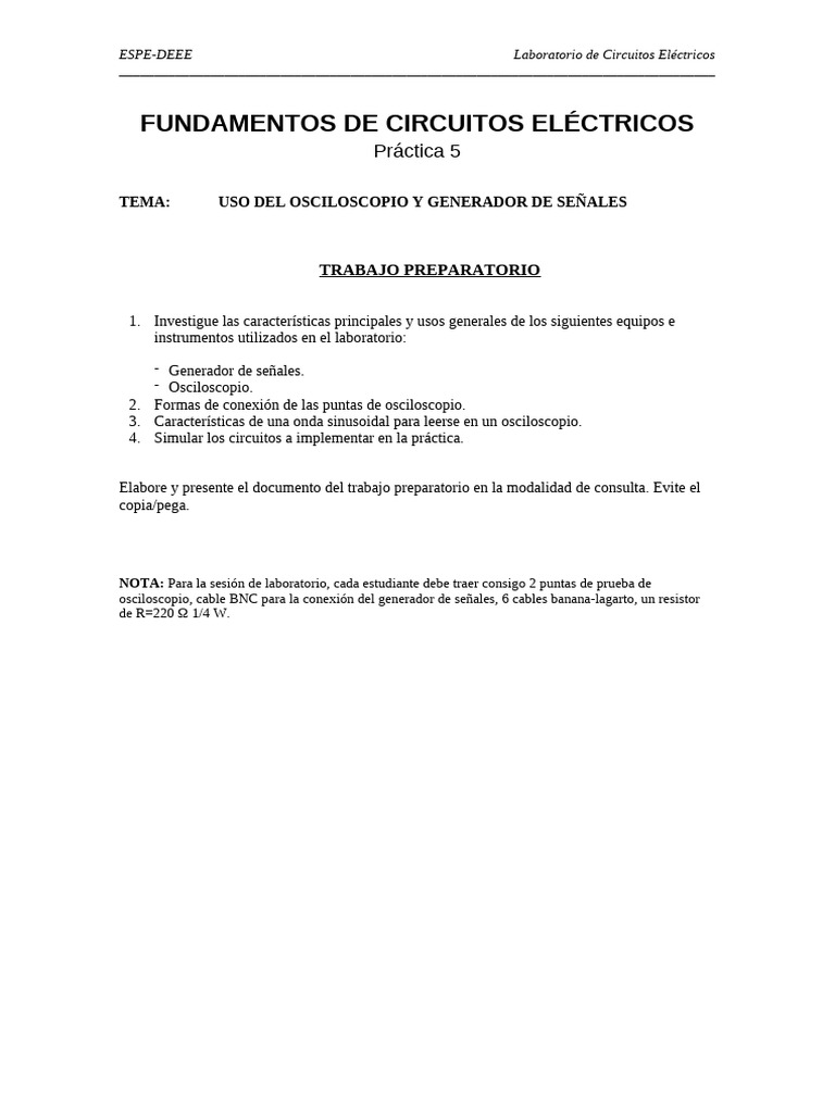 Guia - De.practica #05 FCE - OSC | PDF | Red eléctrica | Frecuencia