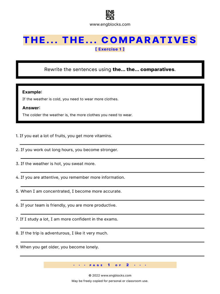 The The Comparatives Exercise 1 | PDF | Career & Growth