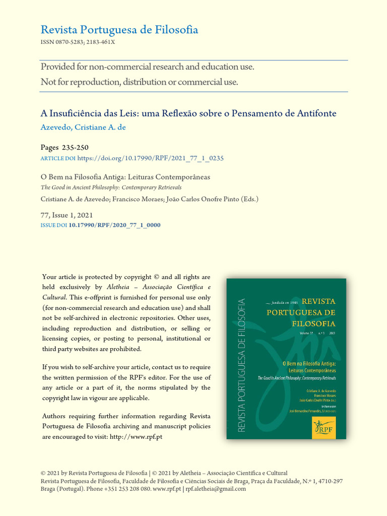 RPF Antifonte | PDF | Justiça | Crime e Violência
