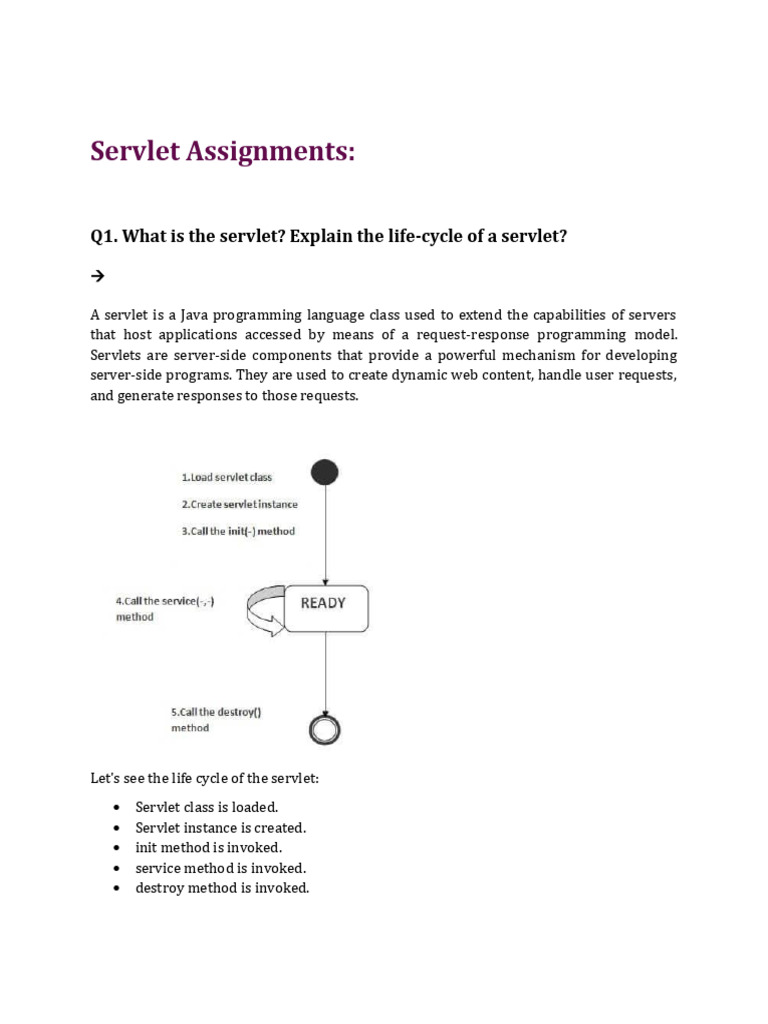 Assignments Servlet | Download Free PDF | Computing | Software Engineering