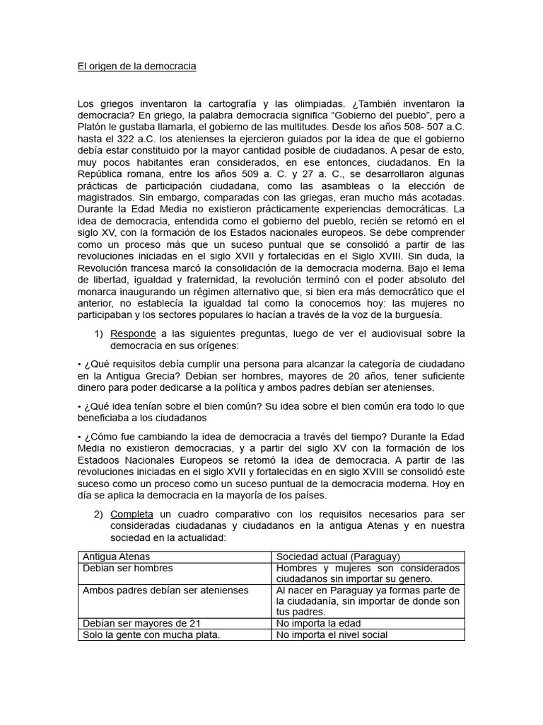 El Origen de La Democracia | PDF | Democracia | Ideologías políticas El Origen de La Democracia | PDF | Democracia | Ideologías políticas